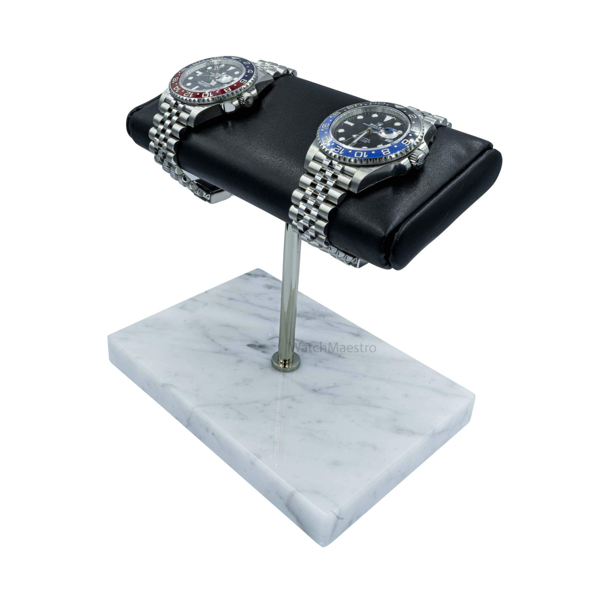 Watch Stand Double with Leather Cushion - WatchMaestro