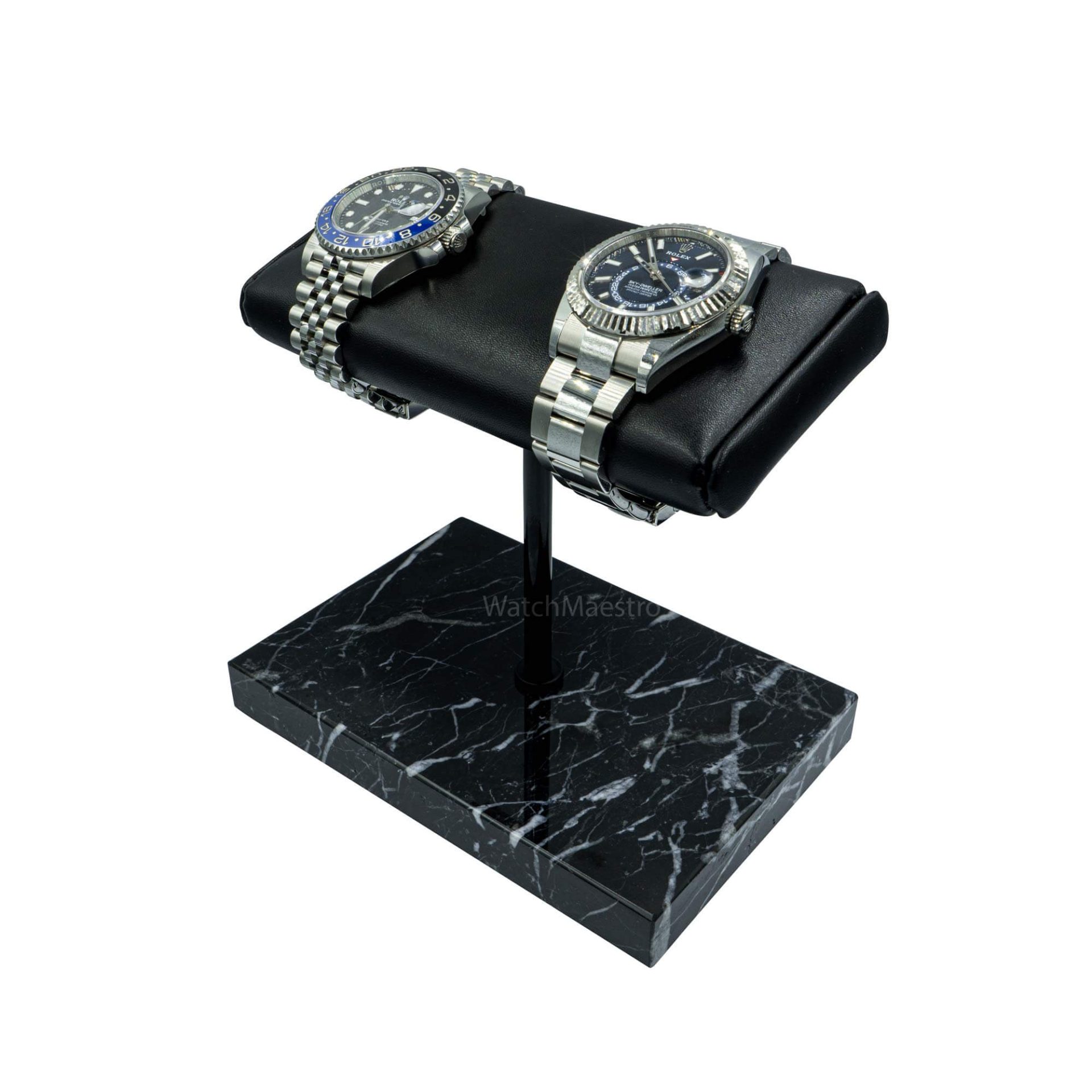 Watch Stand Double with Leather Cushion - WatchMaestro