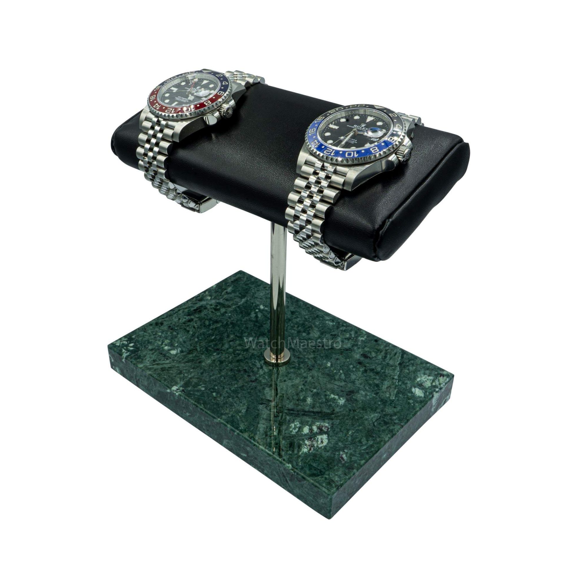 Watch Stand Double with Leather Cushion - WatchMaestro